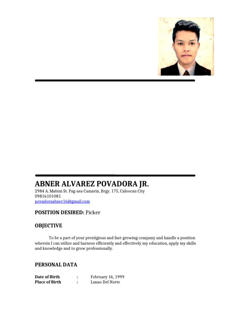 Abner Alvarez Povadora JR | PDF