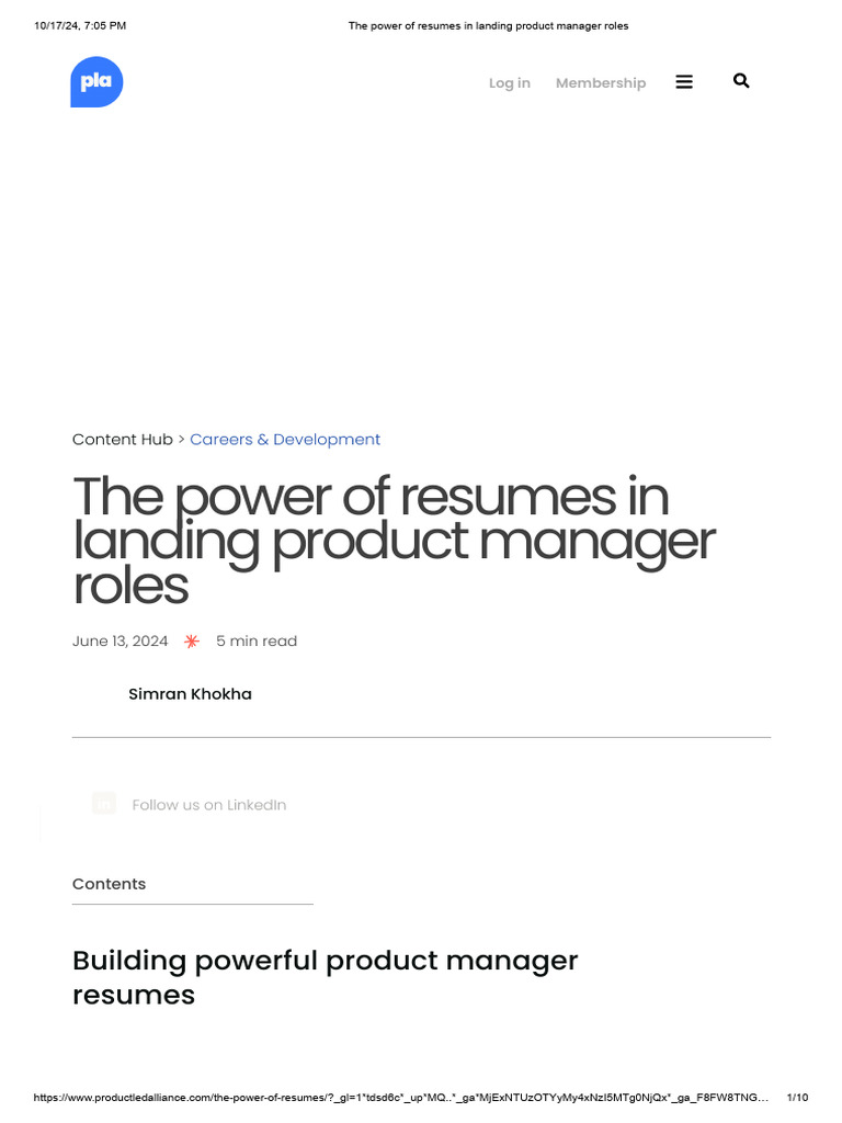 The power of resumes in landing product manager roles | PDF | Résumé | Recruitment