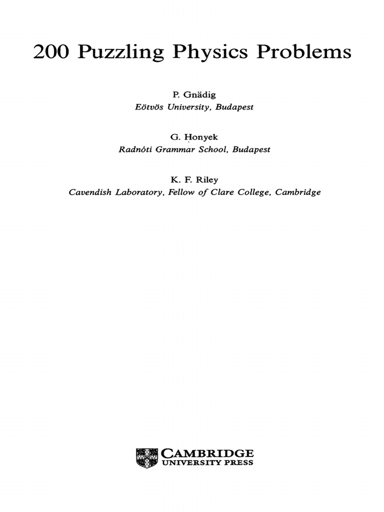 200 Puzzling Physics Problems | PDF