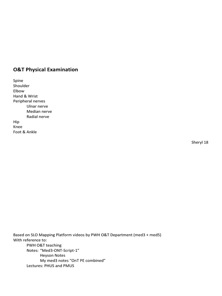 Comprehensive Physical Examination Guide | PDF | Thumb | Human Leg