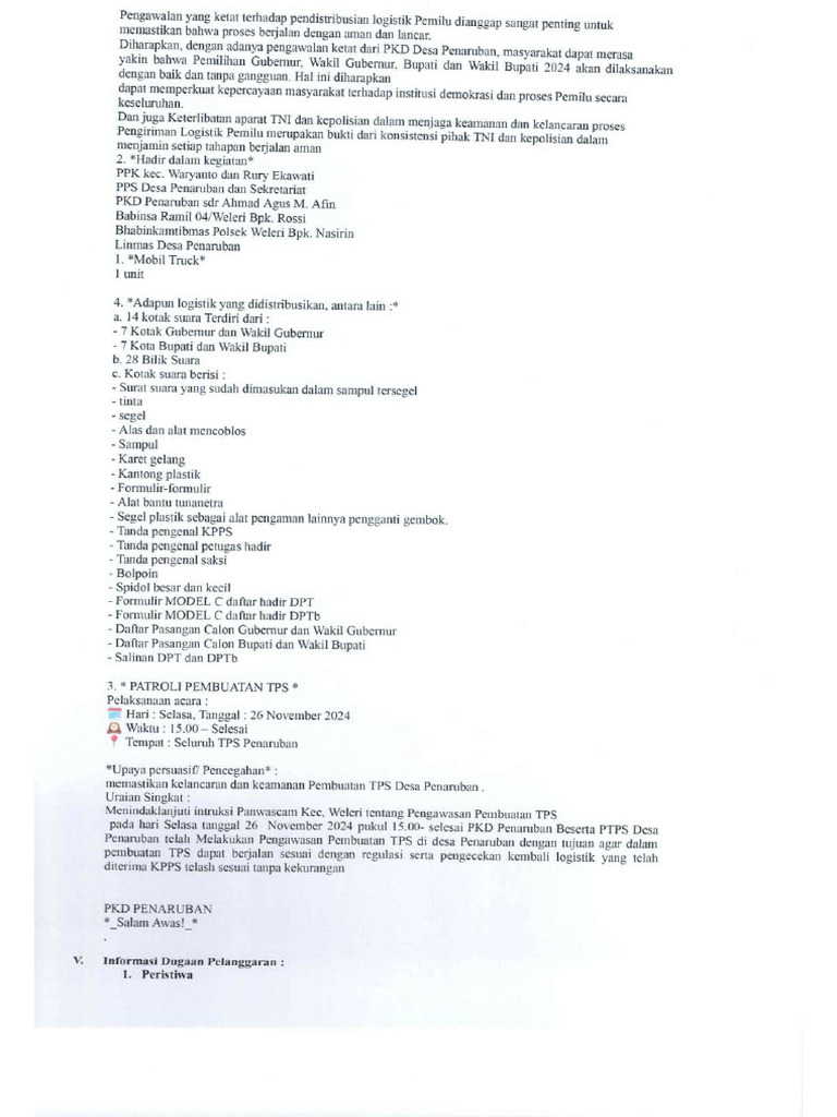 Penaruban - Form A - 25-11-2024 - Masa Tenang . | PDF