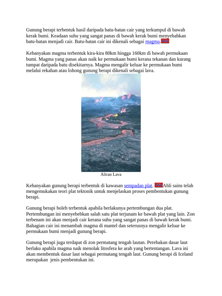 Gunung Berapi Terbentuk Hasil Daripada Batu | PDF