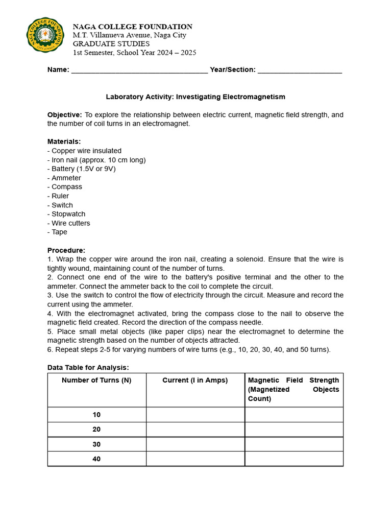 Innovative Laboratory Activity in Physics - Reodique | PDF | Magnetism ...