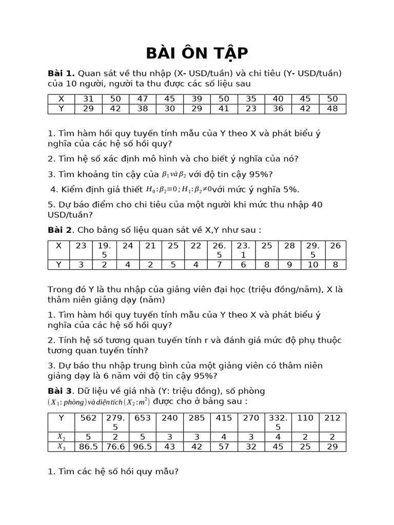 BÀI ÔN TẬP.KTL | PDF