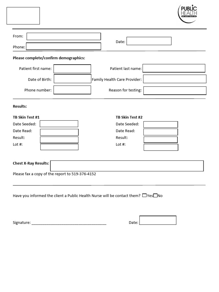 Positive TB Skin Test Report Form | PDF