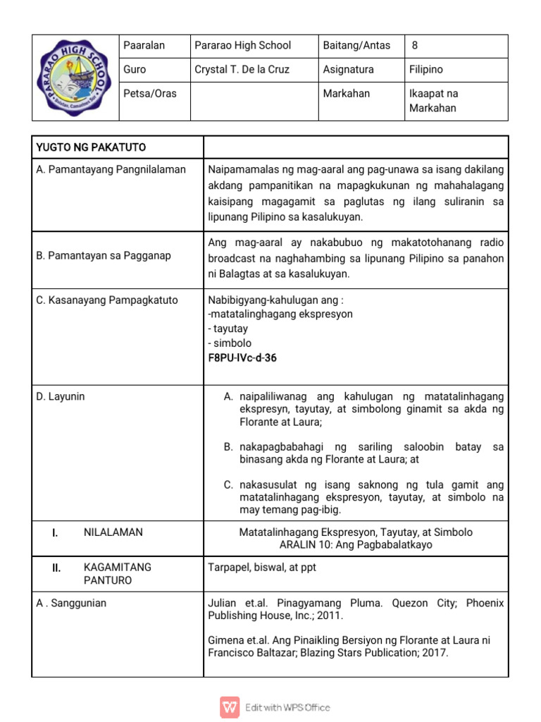 K12-Lesson-Plan-Template-A-Filipino-version2-2-1-Tala | PDF