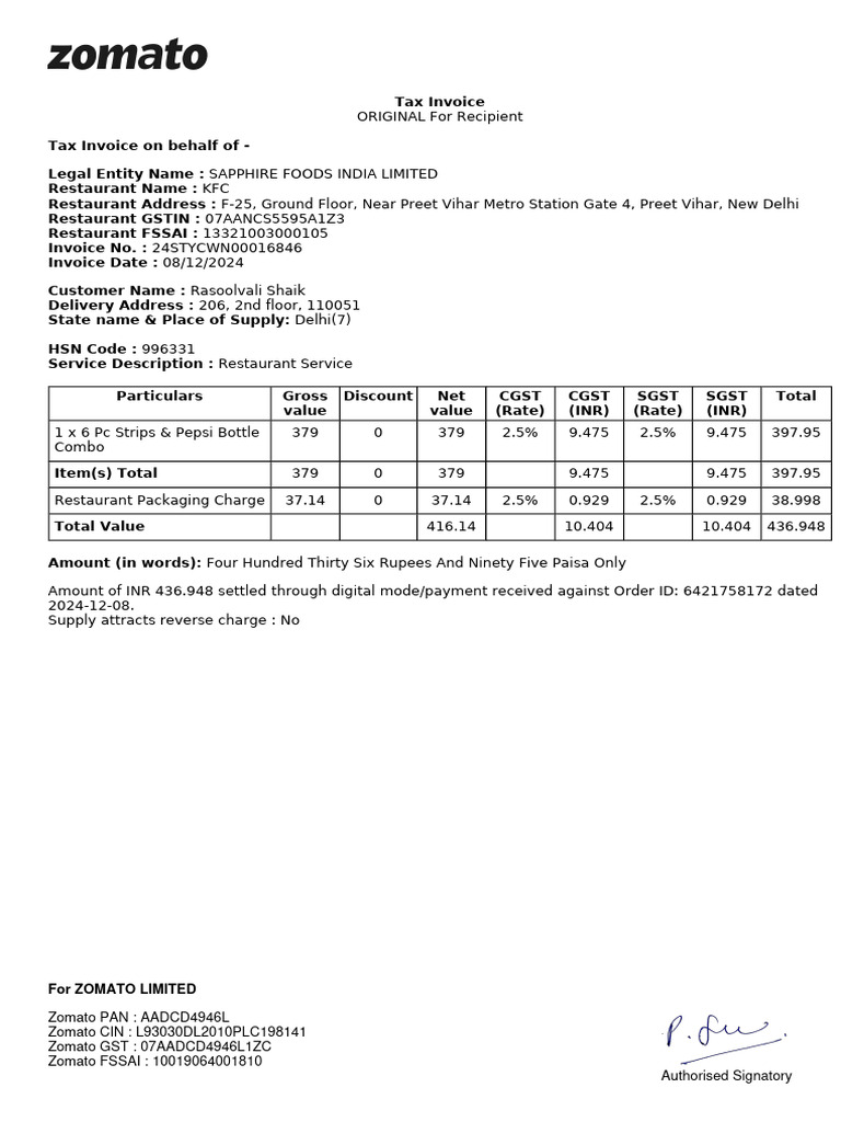 Invoice_6421758172 | PDF | Taxation | Government Finances