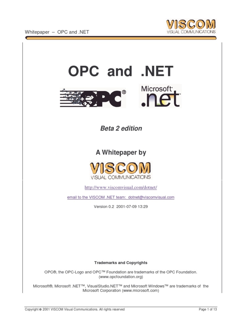 Beta 2 Edition: 2001 VISCOM Visual Communications. All Rights Reserved Page 1 of 13 | PDF ...