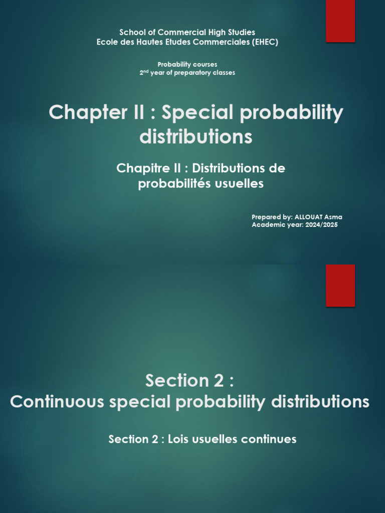 Chapter 2 - Section 2 (part 1) | PDF | Probability Distribution ...