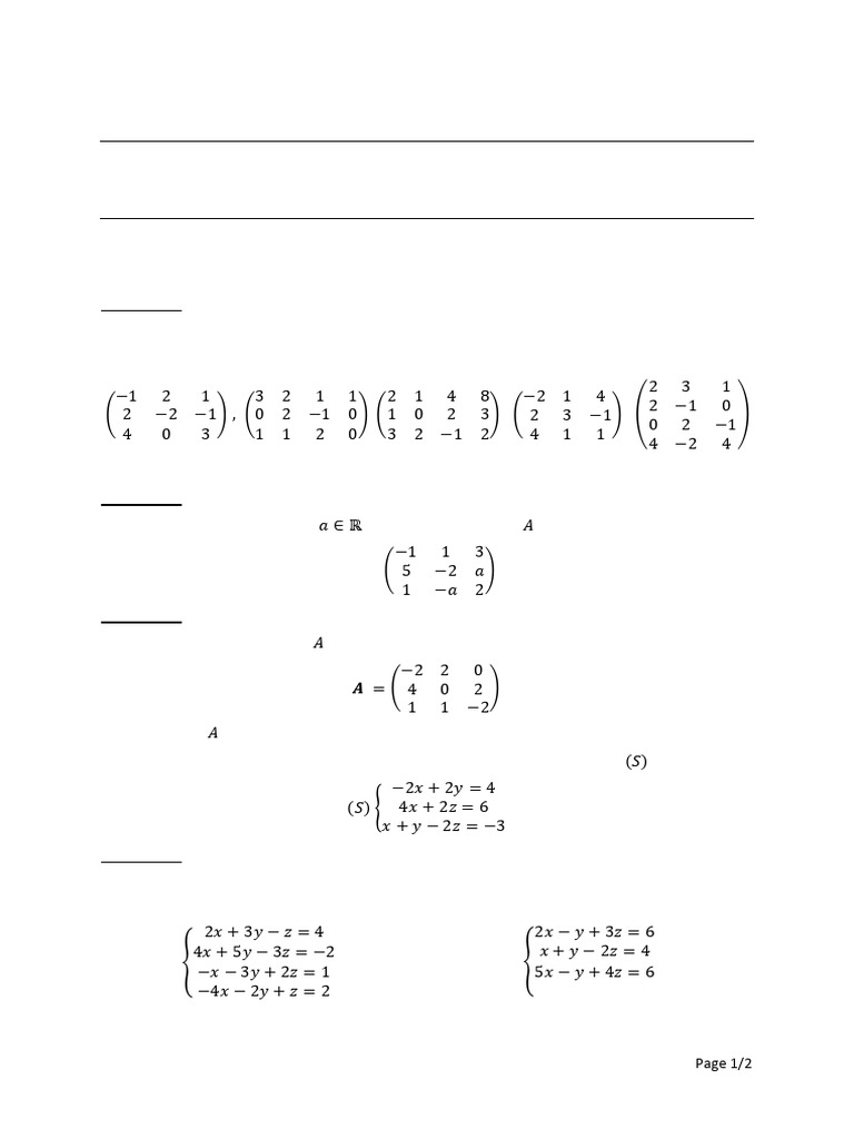 Serie 3 Algebre 2AP 24-25 | PDF | Algebra | Mathematical Physics