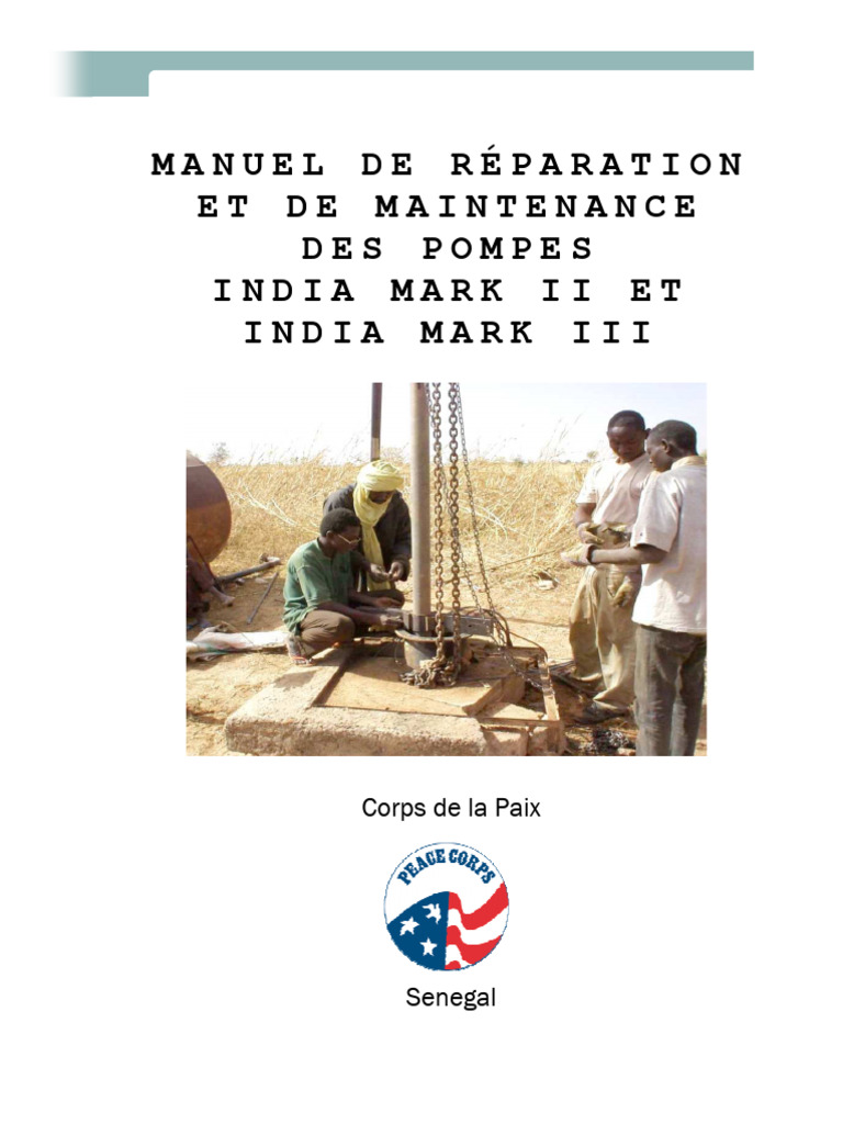 Manuel de réparation des pompes India Mark II | PDF | Pompe | Piston