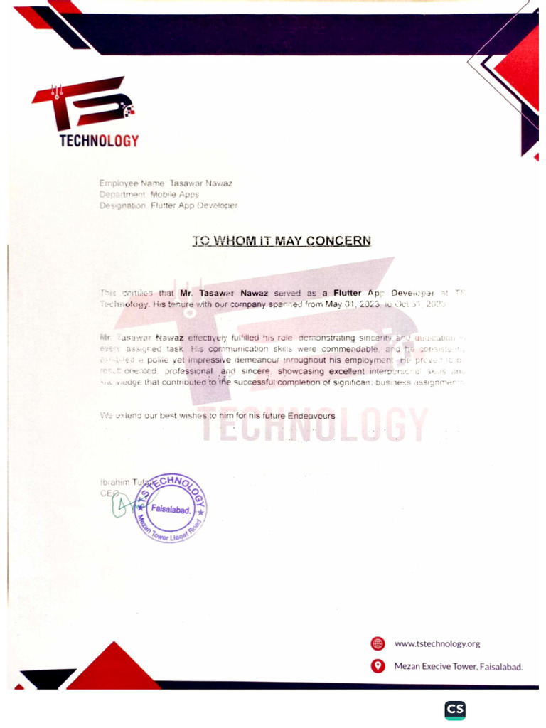 Experience Letter | PDF