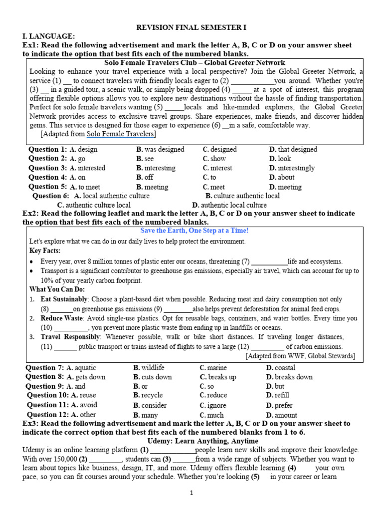 Revision Final Semester I | PDF | Diet (Nutrition) | Diet & Nutrition
