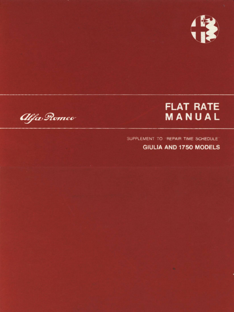Giulia and 1750 Models Flat Rate Manual | PDF
