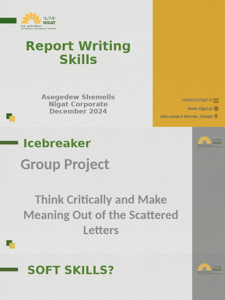 Report Writing Skills | PDF | Information | Critical Thinking