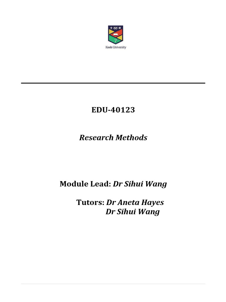 Research Methods Module Guide - 2022 - 2023 SW | PDF | Methodology | Statistics