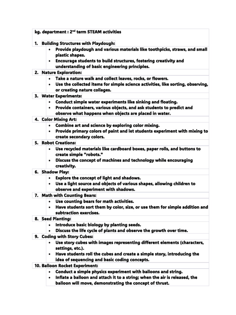 Engaging 2nd Term STEAM Activities | PDF | Mathematics | Machines