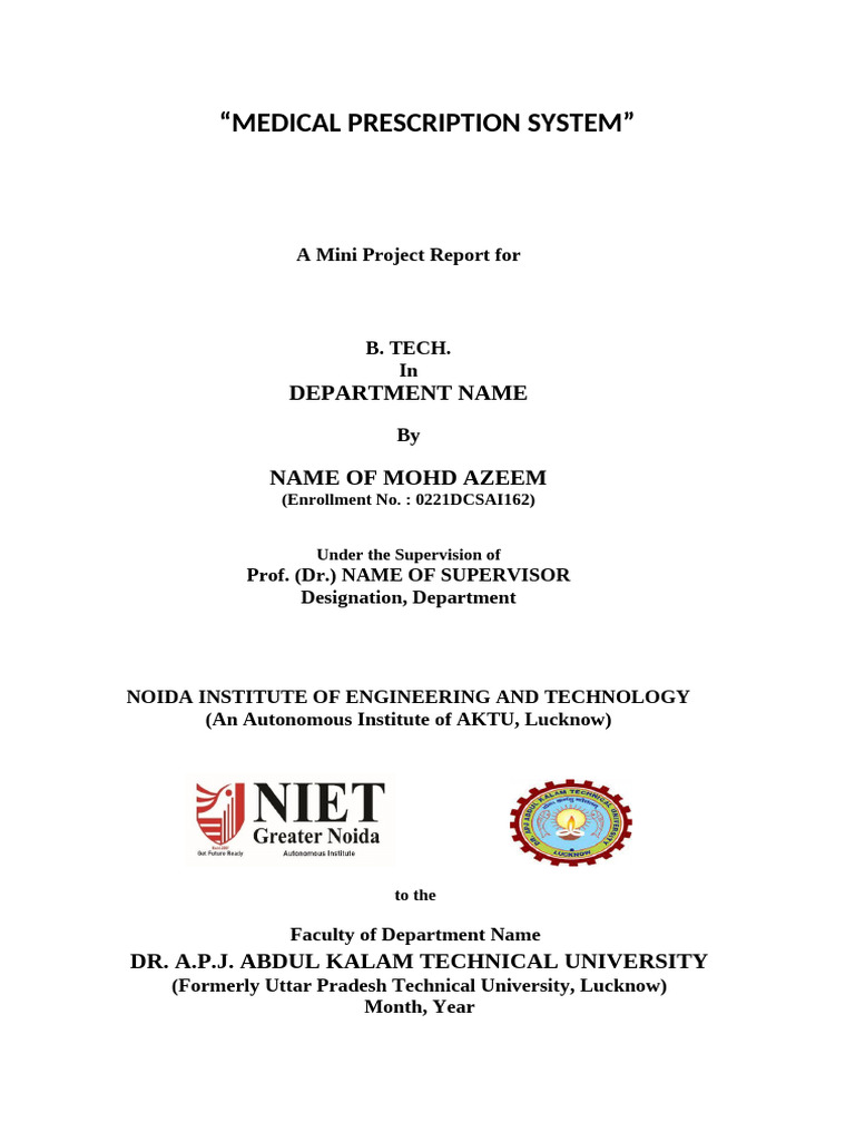 B.Tech. Mini Project ACSE0659 Report Sample | PDF | Computational Science | Computing