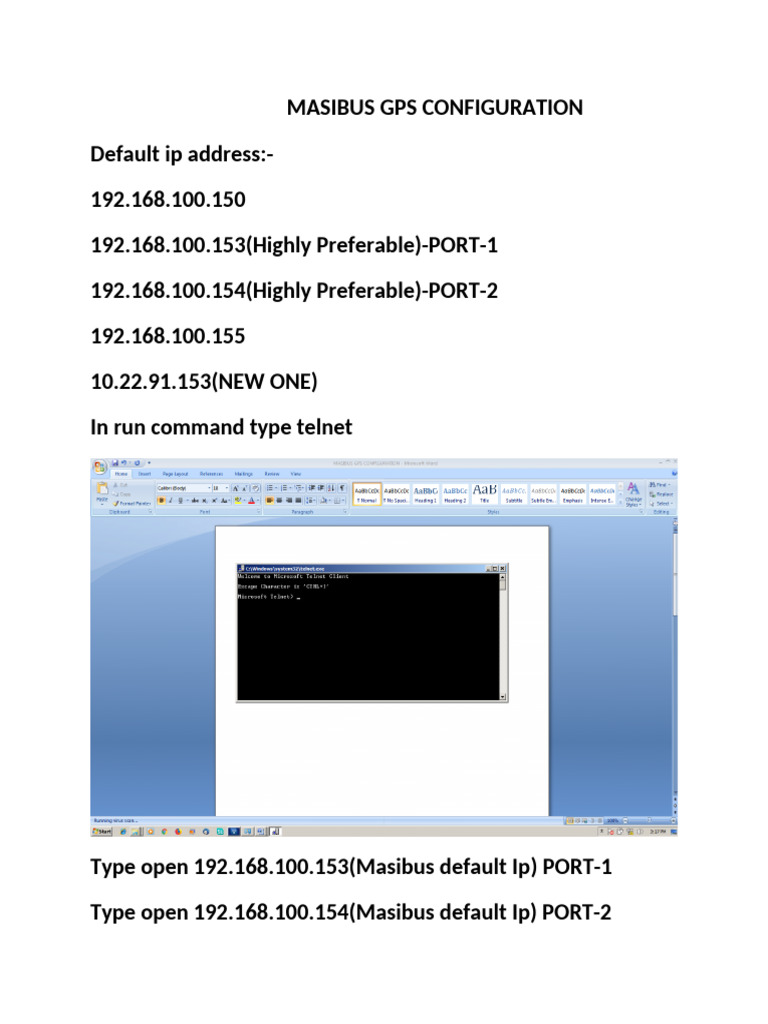 Masibus GPS Configuration | PDF
