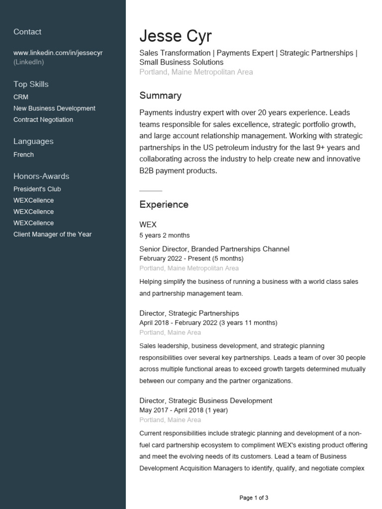 Jesse_Cyr | PDF | Banks | Sales