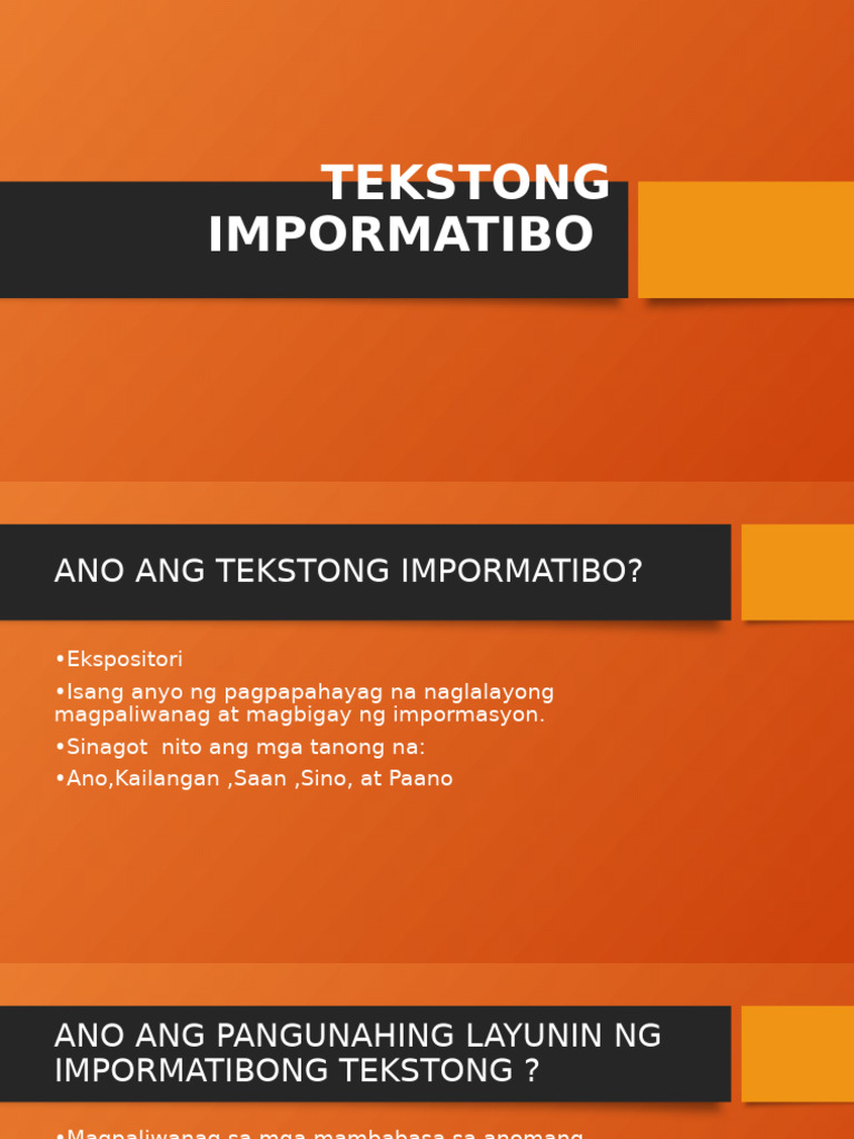 Tekstong Impormatibo | PDF