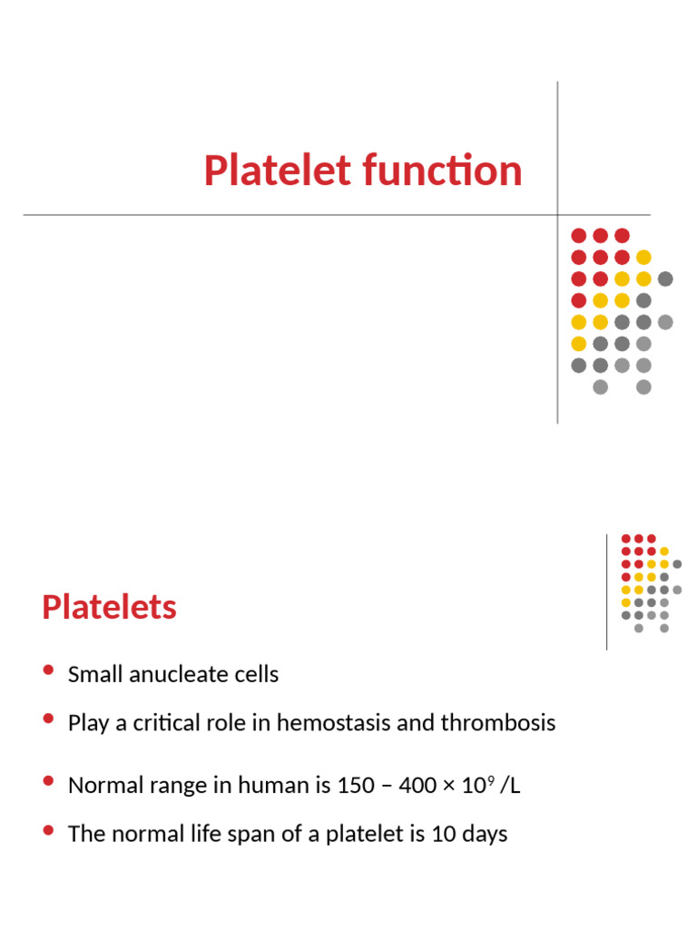 platelet function | PDF | Platelet | Coagulation