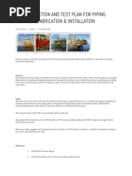 Sample Template Itp For Piping Fabrication and Installation | PDF ...
