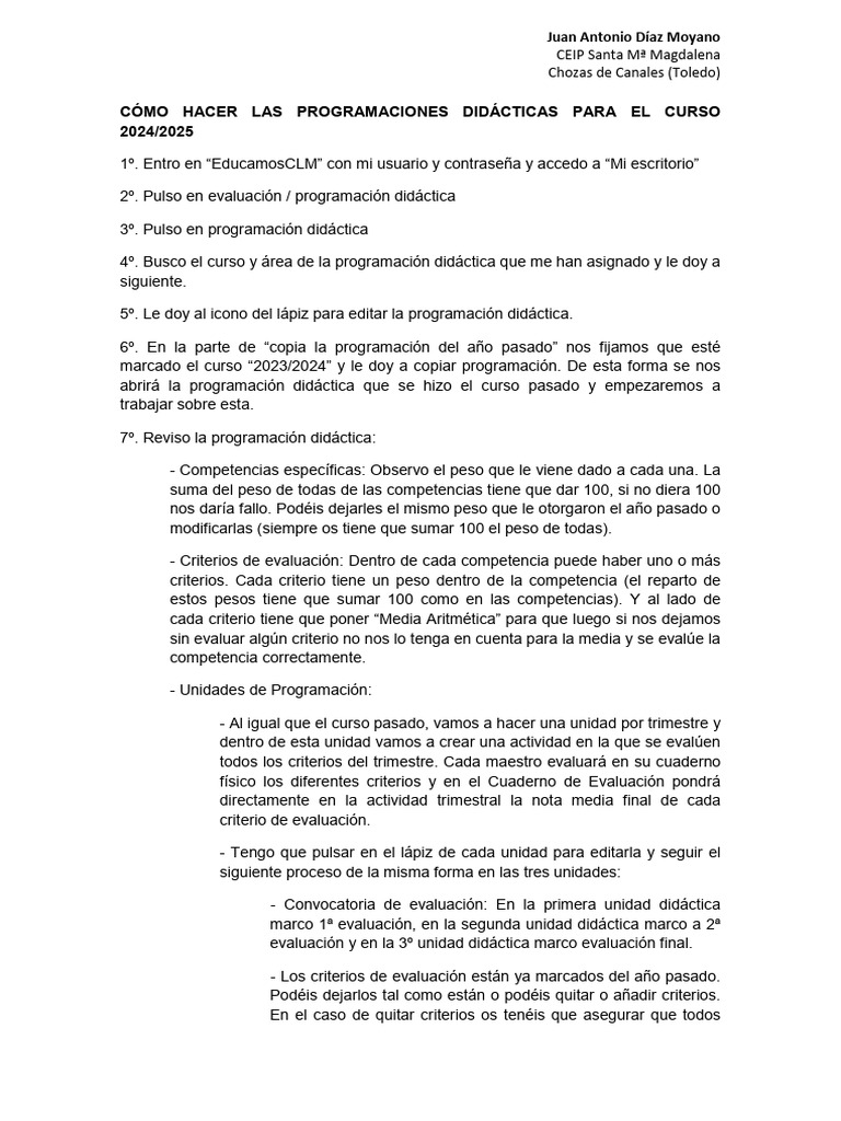 Como Hacer Programaciones Didácticas | PDF | Aprendizaje | Salón de clases