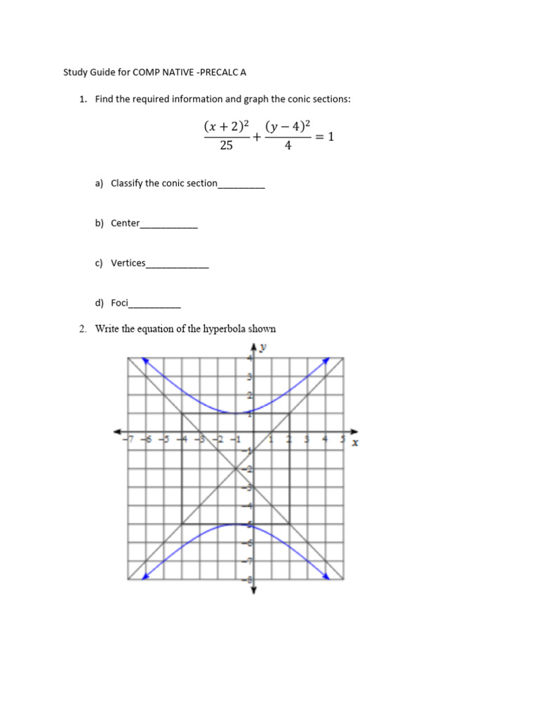 STUDY GUIDE-PRECALC A (1) | PDF | Linear Algebra | Numerical Analysis STUDY GUIDE-PRECALC A (1) | PDF | Linear Algebra | Numerical Analysis