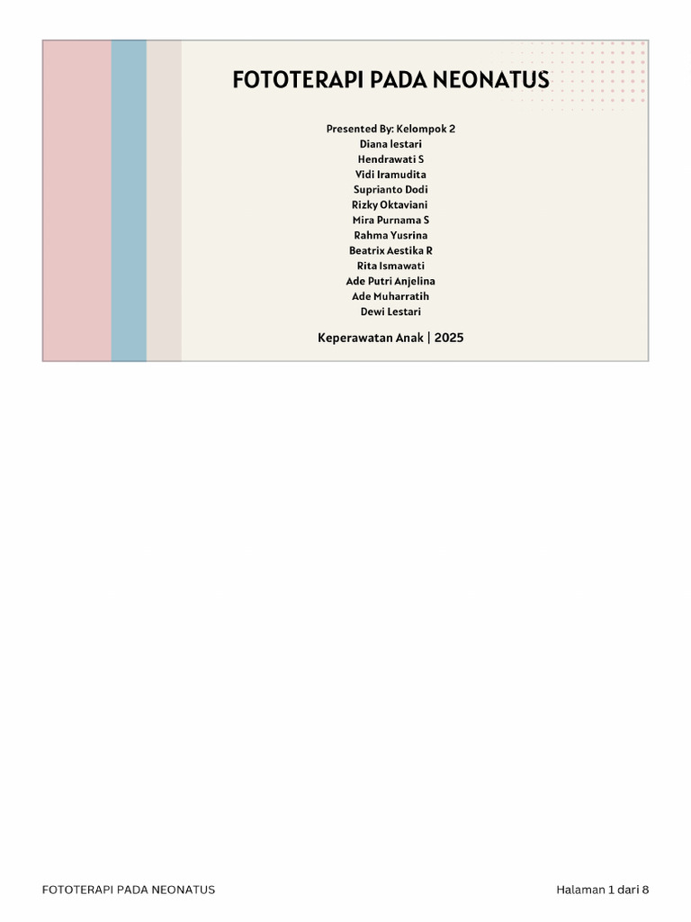 Fototerapi Pada Neonatus - Keperawatan Anak | PDF