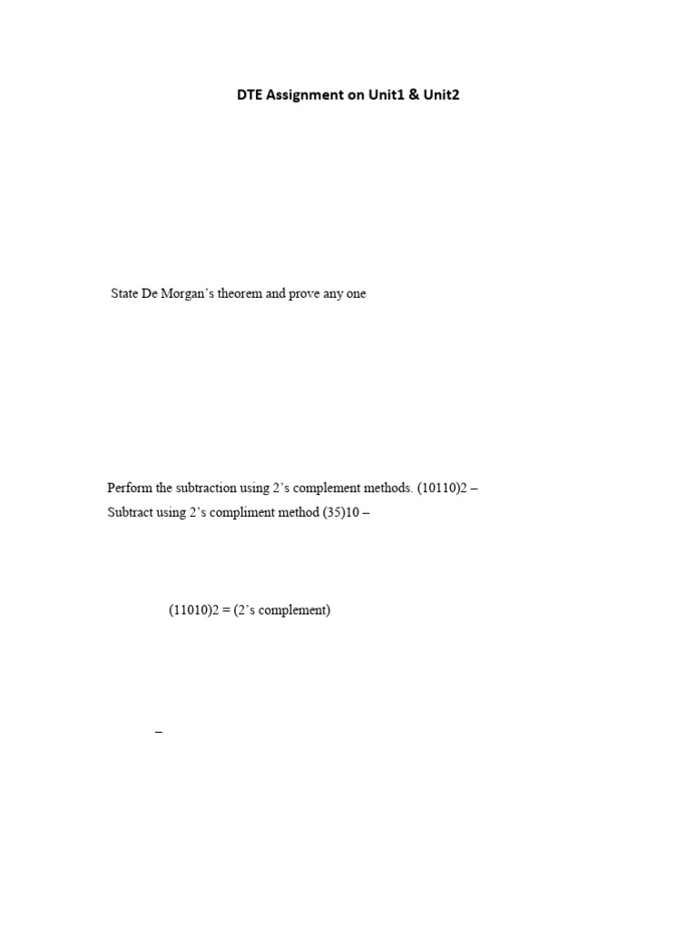 DTE Assignment | PDF | Logic Gate | Digital Electronics