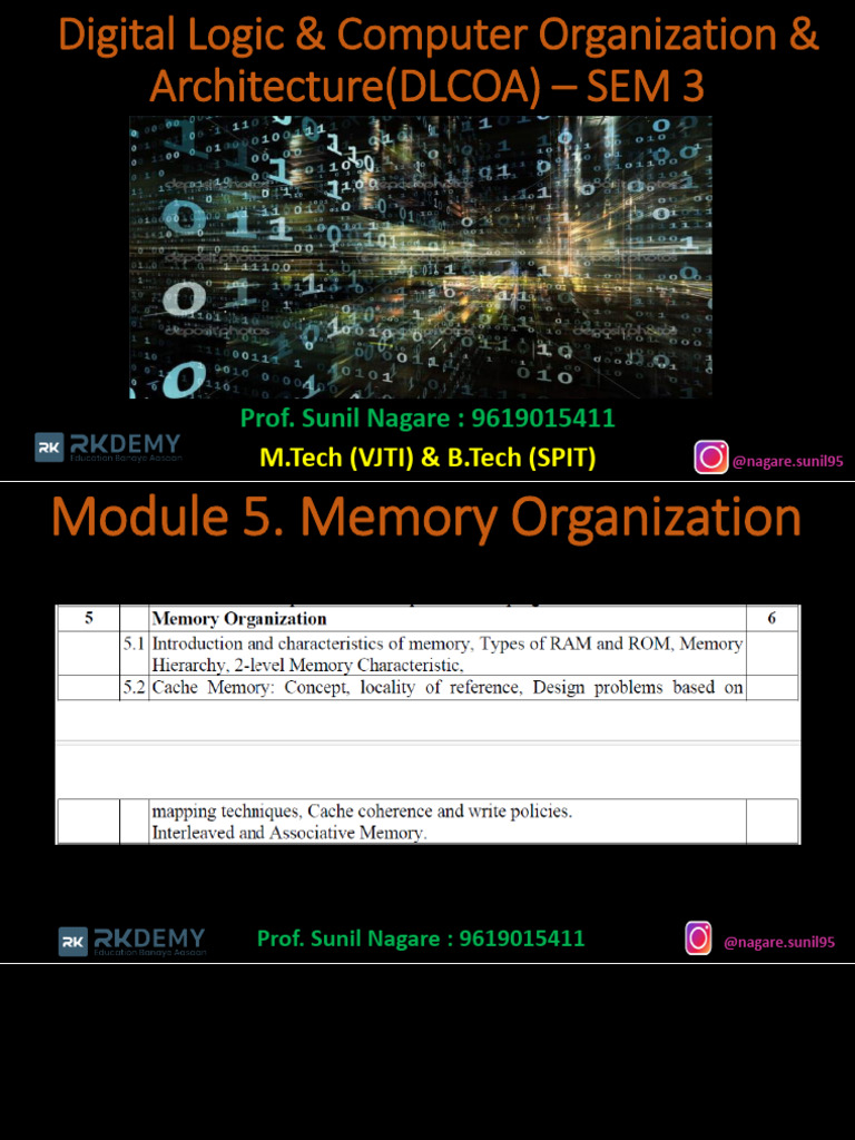 DLCO Module 5 Sem 3 | PDF | Computer Data Storage | Cpu Cache