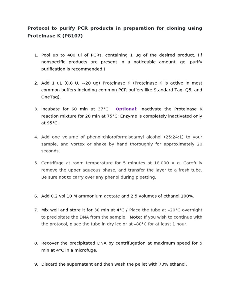DNA PCR Cleaning | PDF