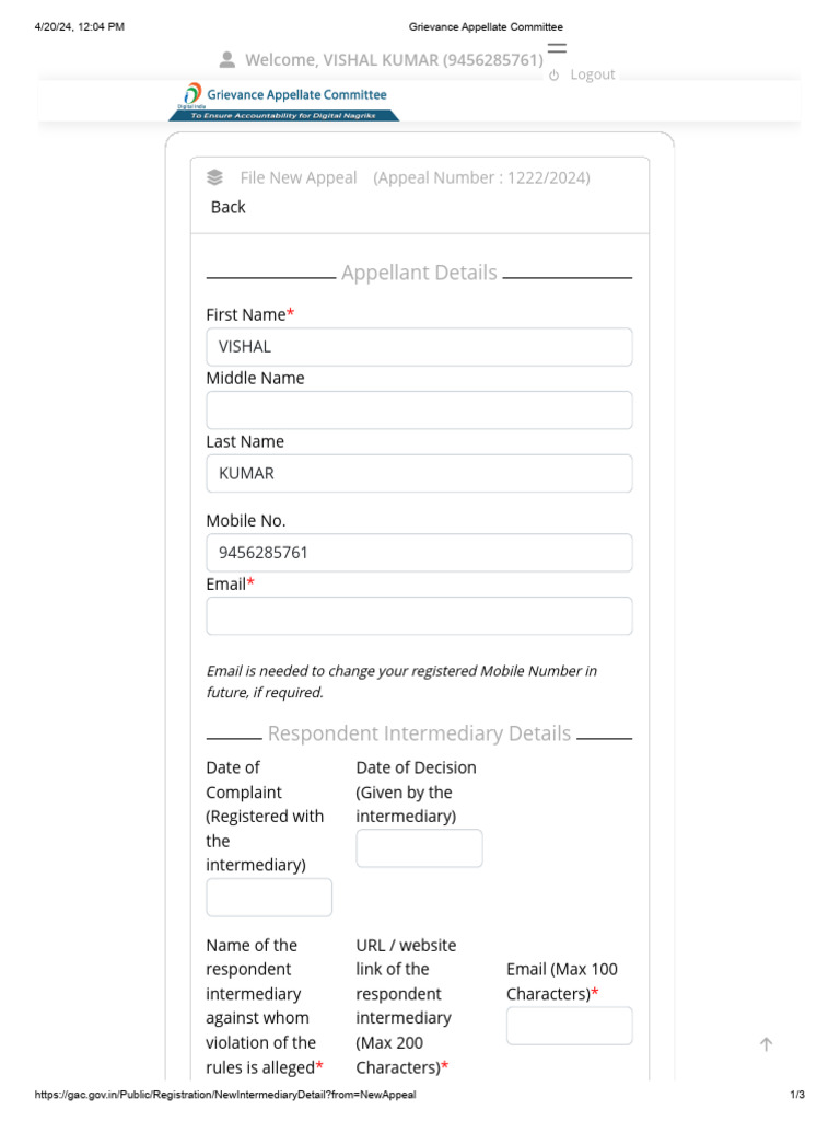 Grievance Appellate Committee | PDF | Complaint