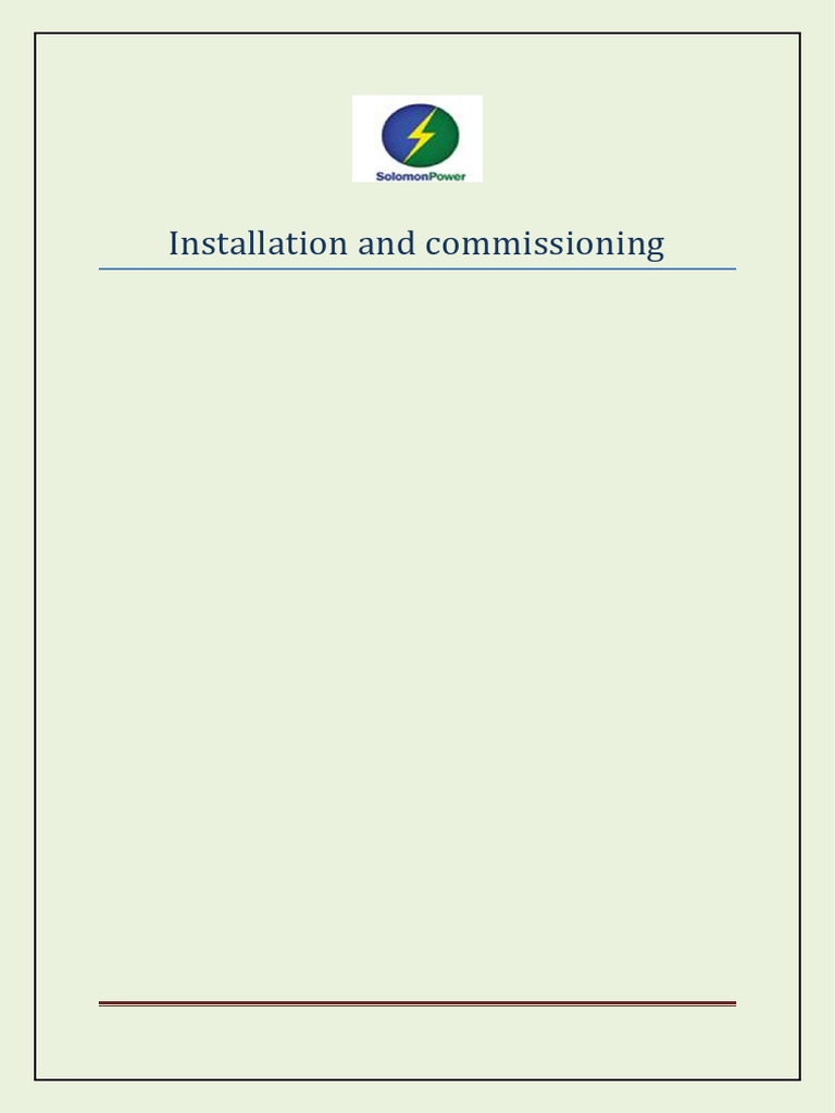 Solar Installation & Commissioning Checklist | PDF | Photovoltaics ...