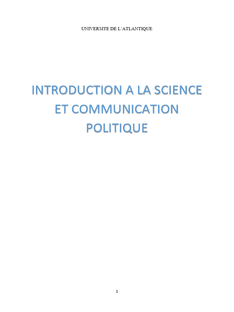 Introduction à la communication politique | PDF | la communication ...