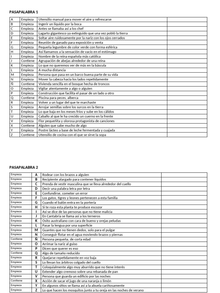 Pasapalabra 1 | PDF