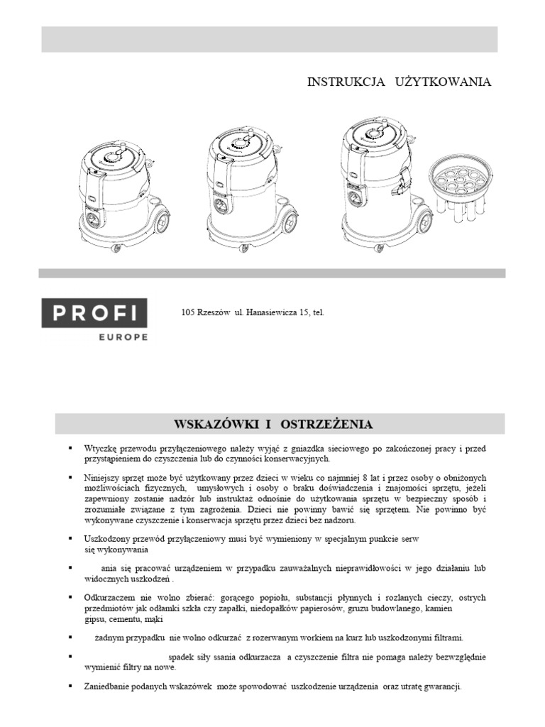 Instrukcja Profi 6 | PDF