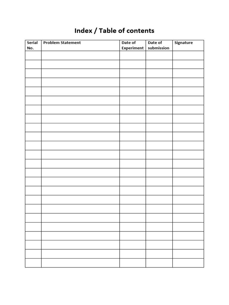 Index and Experiment Records | PDF