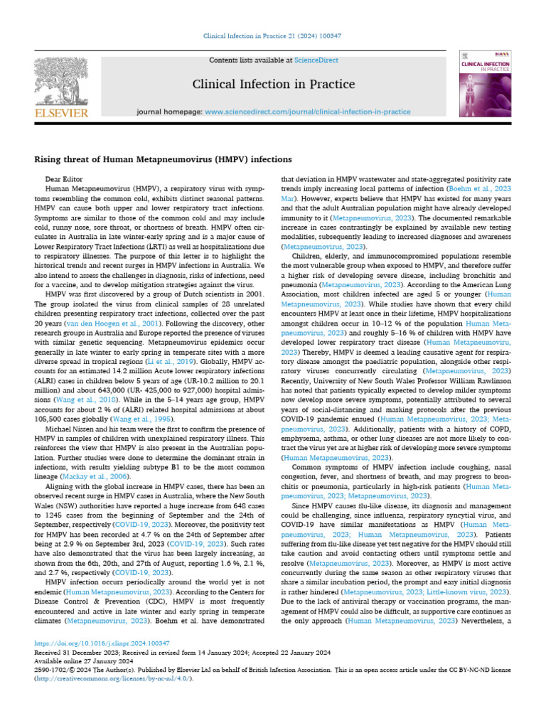 Peningkatan Ancaman Virus HMPV | PDF | Infection | Common Cold