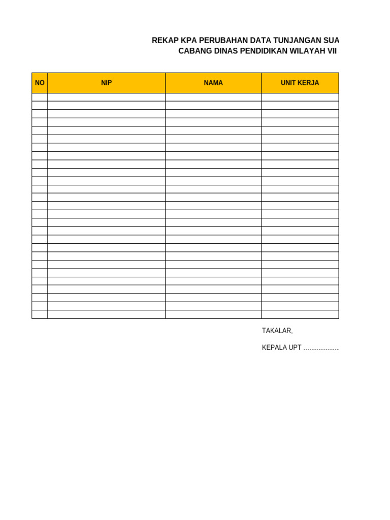 Format Rekap Kp4 | PDF