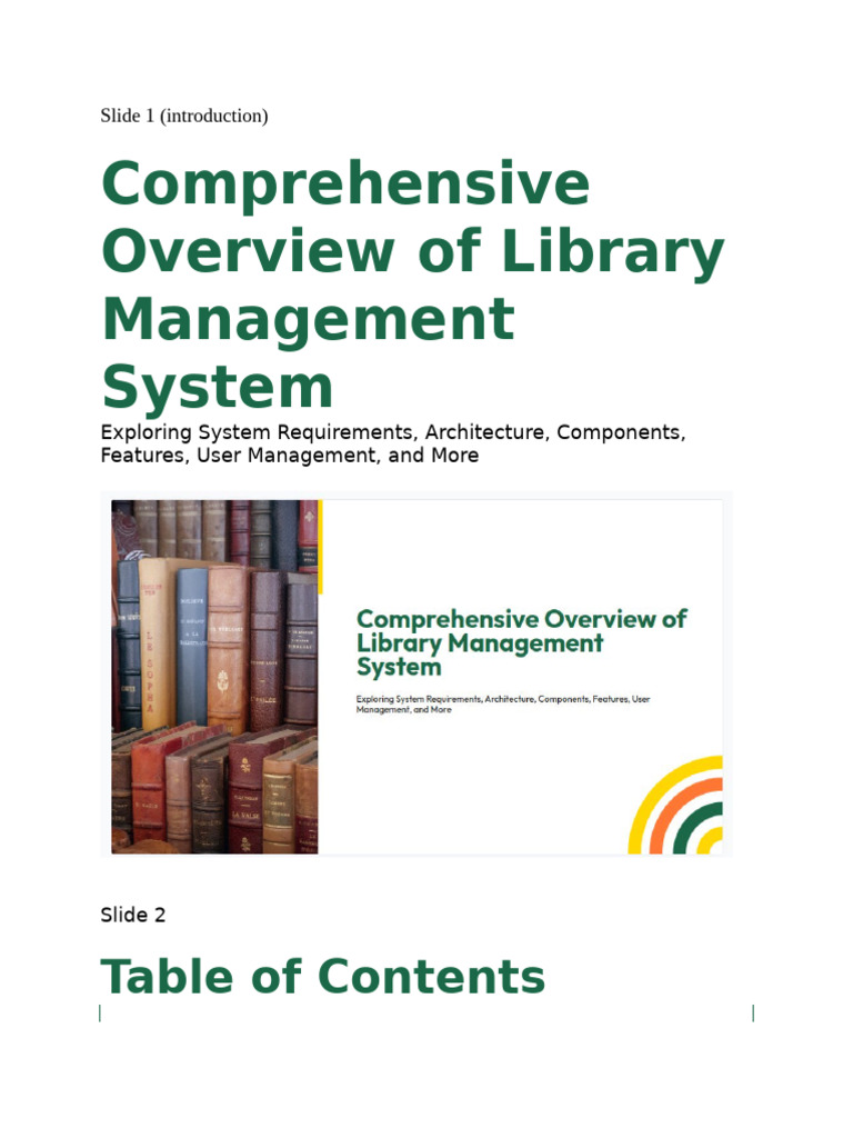 Library Management System Guide | PDF