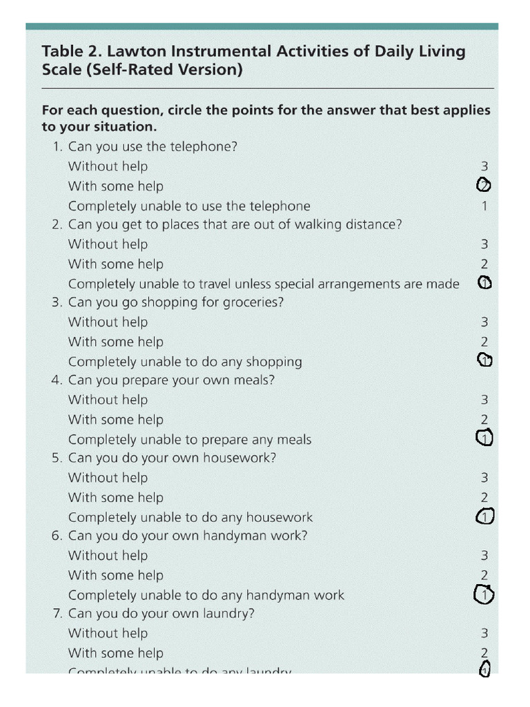 LAWTON INSTRUMENTAL ADL | PDF
