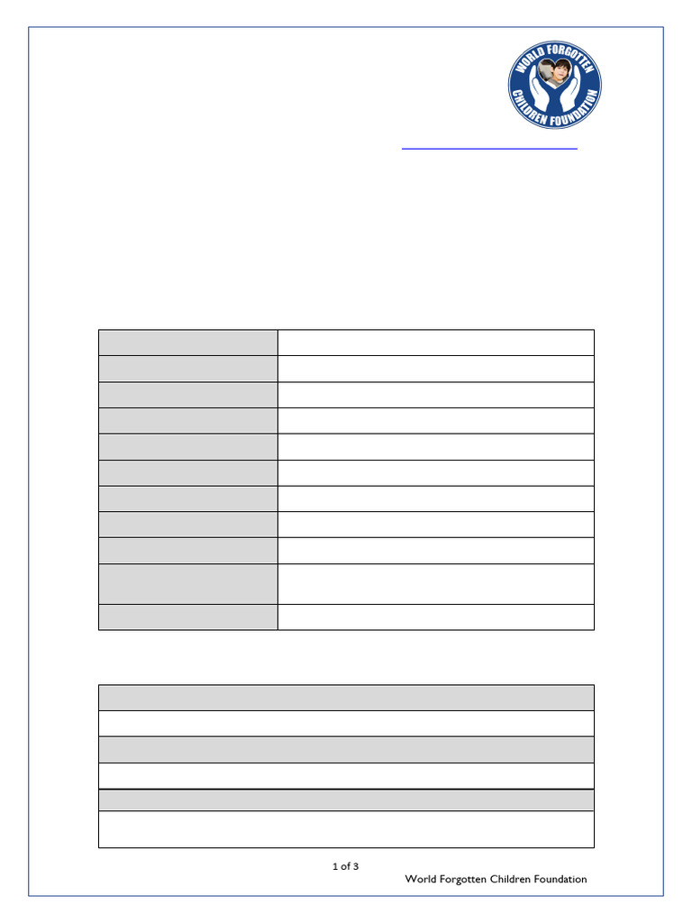 WFCF Project Proposal Form | PDF