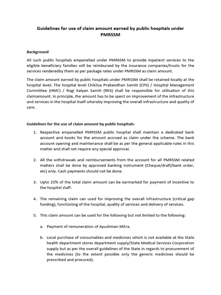 PMRSSM Claim Utilization Guide | PDF | Hospital | Banks