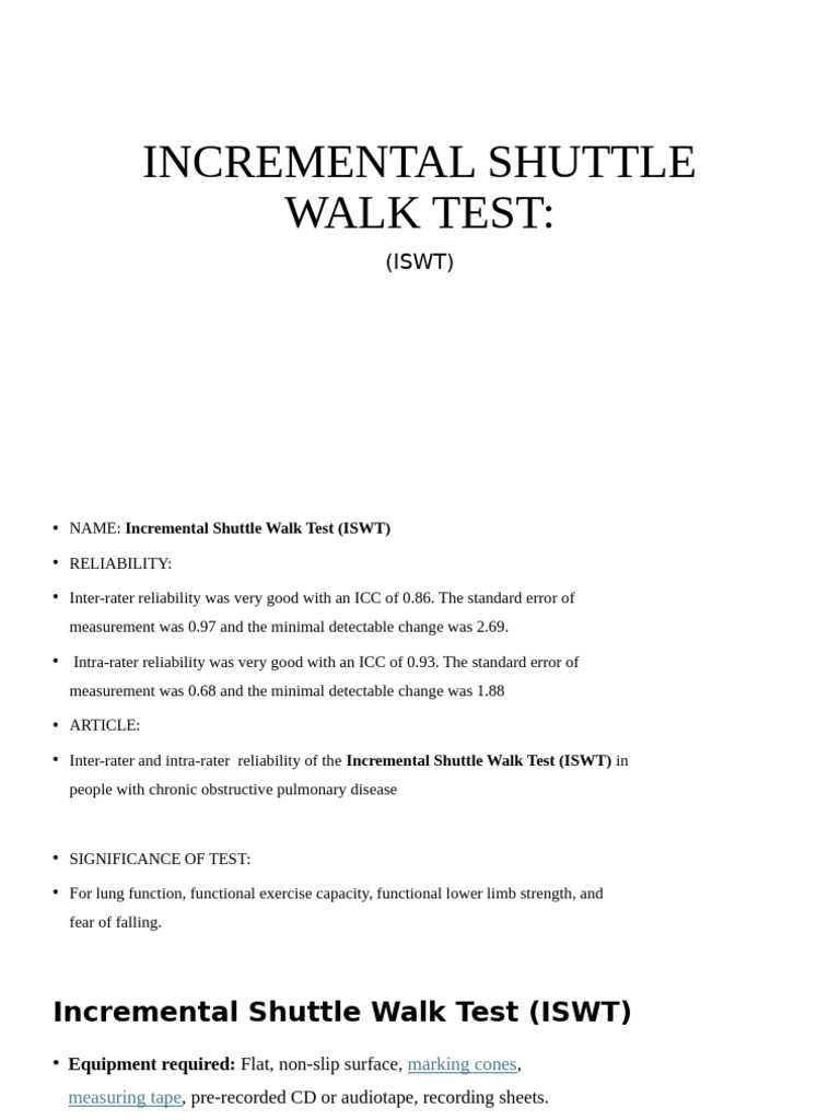 Incremental Shuttle Walk Test | PDF