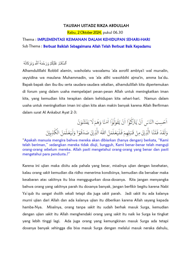 Berbuat Baiklah Sebagaimana Allah Telah Berbuat Baik Kepadamu ...