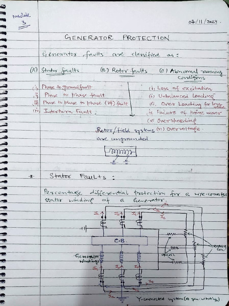 Generator Protection & Tr. Line Protection - Ele110 | PDF