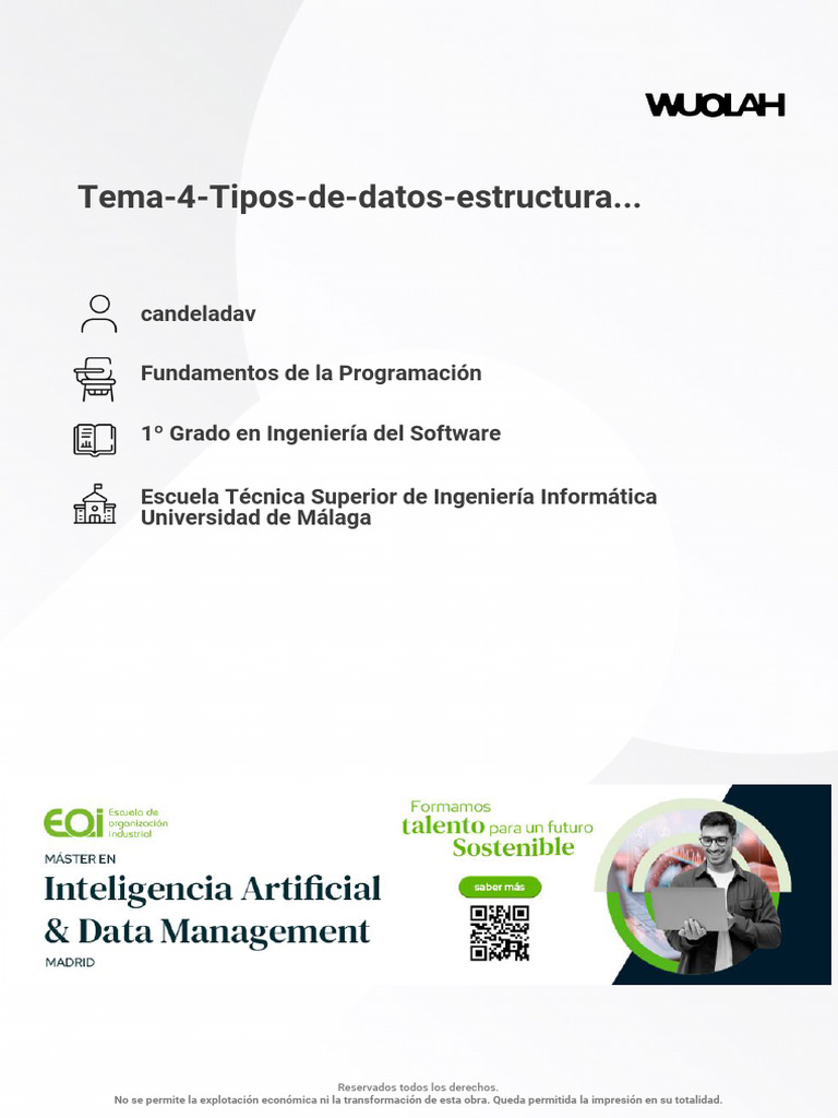 Wuolah Free Tema 4 Tipos de Datos Estructurados Datos Compuestos | PDF ... Wuolah Free Tema 4 Tipos de Datos Estructurados Datos Compuestos | PDF ...