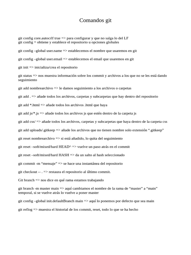 Comandos Git Curso | PDF